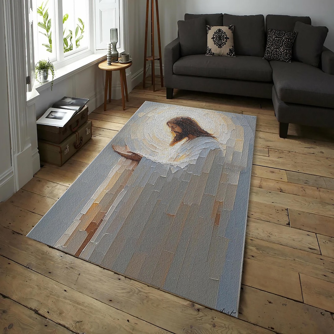 Jesus Art Carpet | Christian Rug | Faith Inspired Home Decor Carpet ...