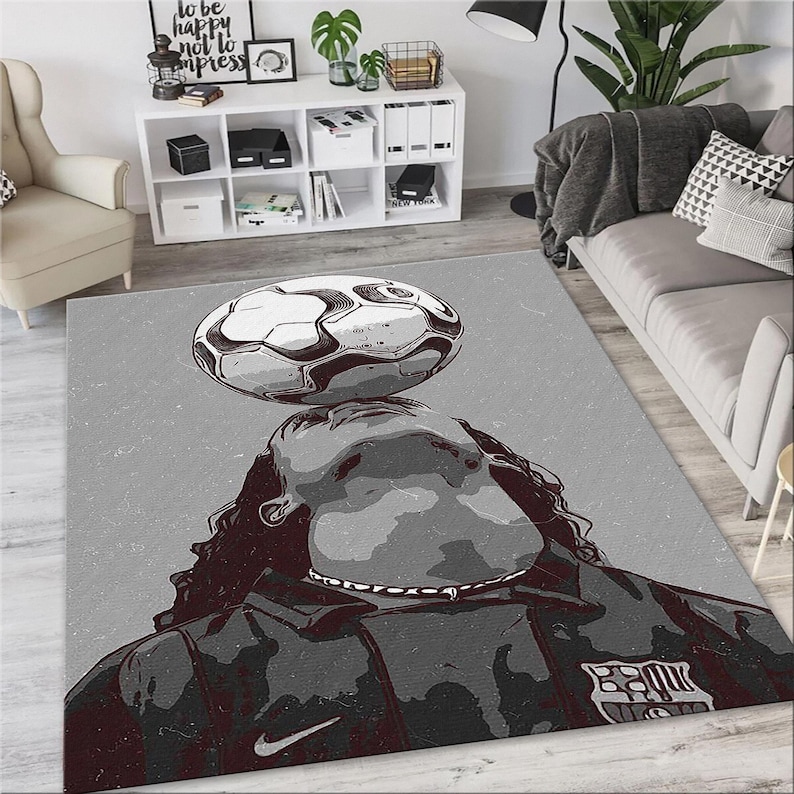 Ronaldinho Rug, Legendary Barcelona Era Soccer Rug – Inspired Football ...