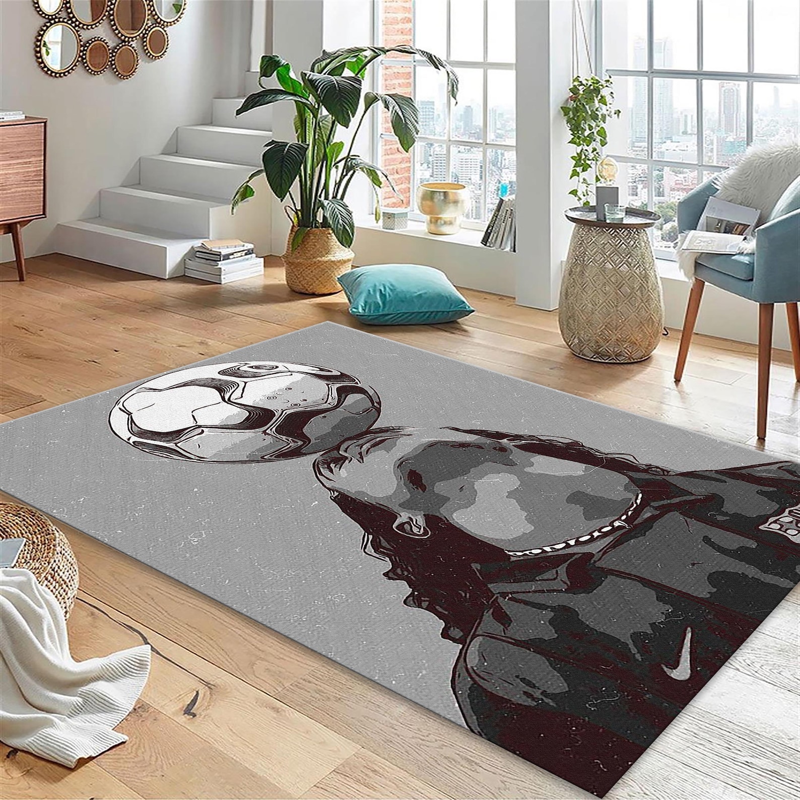 Ronaldinho Rug, Legendary Barcelona Era Soccer Rug – Inspired Football ...