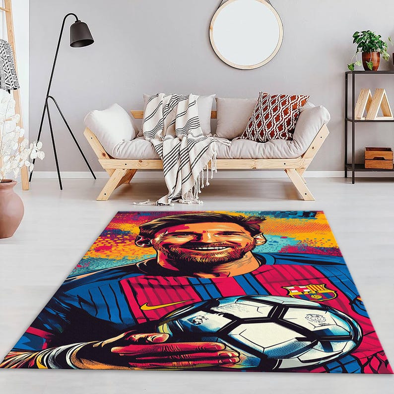 Messi Rug, Messi, Lionel Messi Rug, Football Rug, Barcelona Fan Gift ...