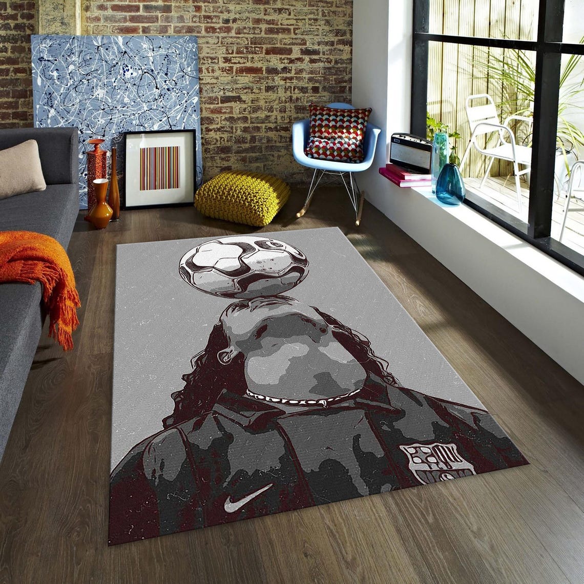 Ronaldinho Rug, Legendary Barcelona Era Soccer Rug – Inspired Football ...