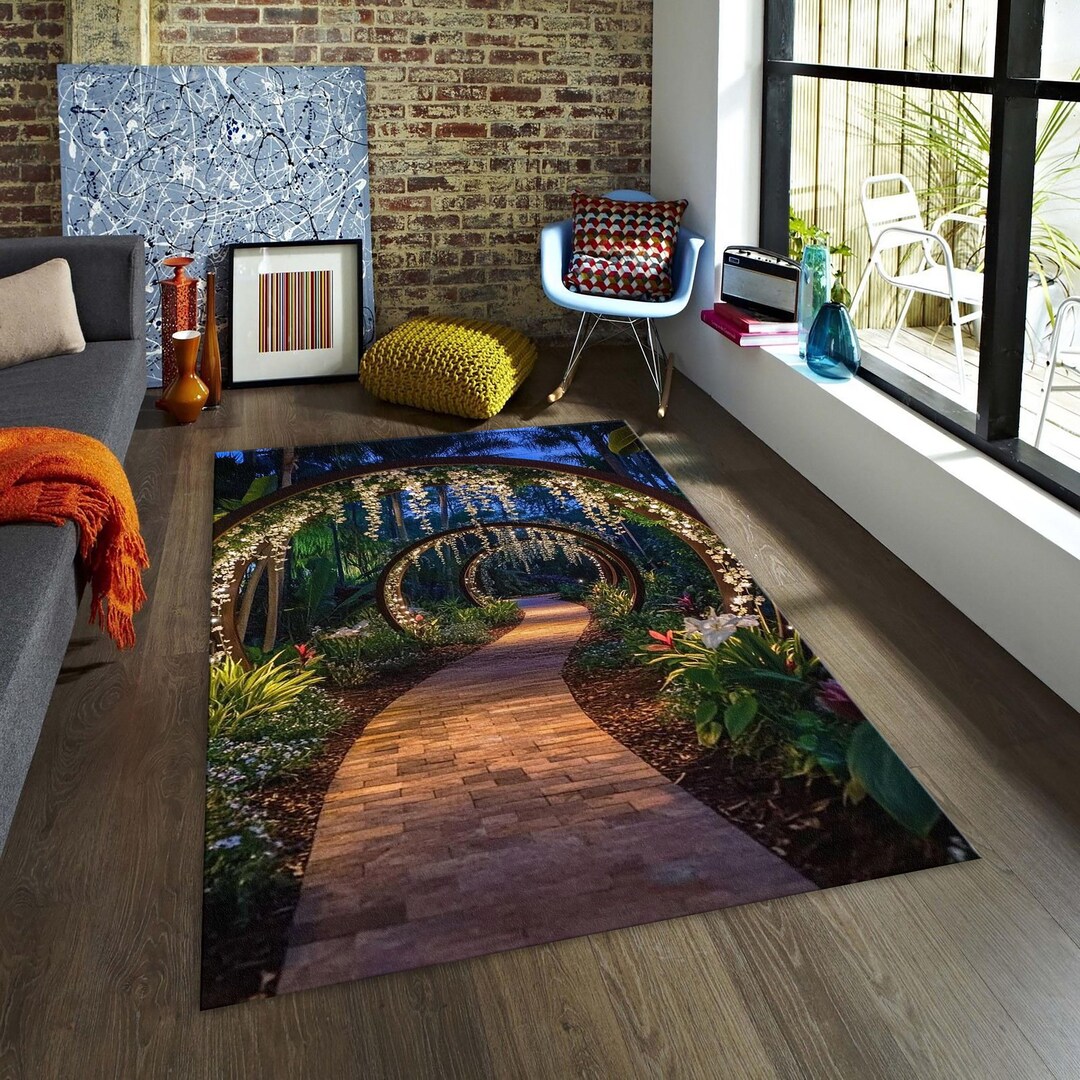 Path Rug,forest Runner Rug, Fairytale Trees Rugs, Garden Rug,romantic ...