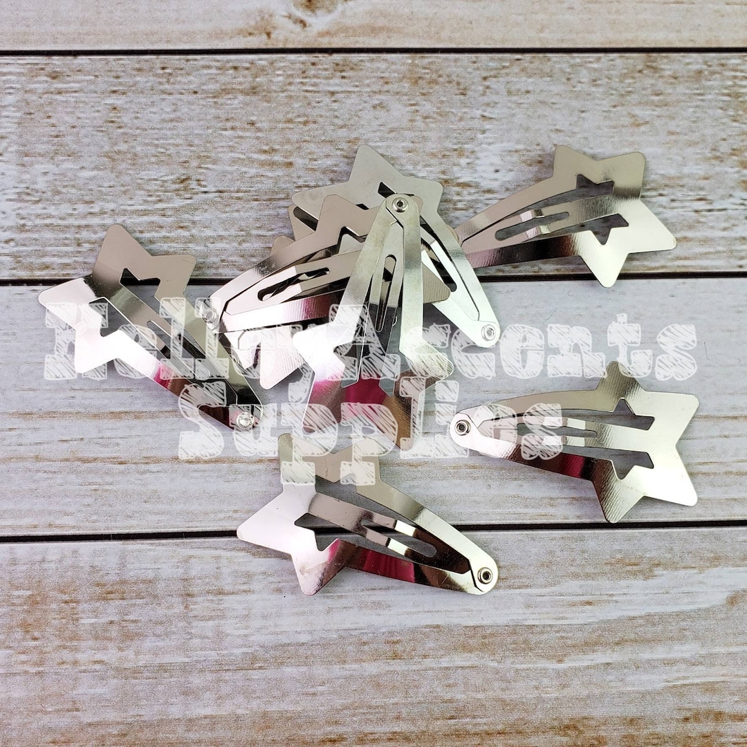Metal Star Snap Hair Clips - DIY Supplies - Etsy