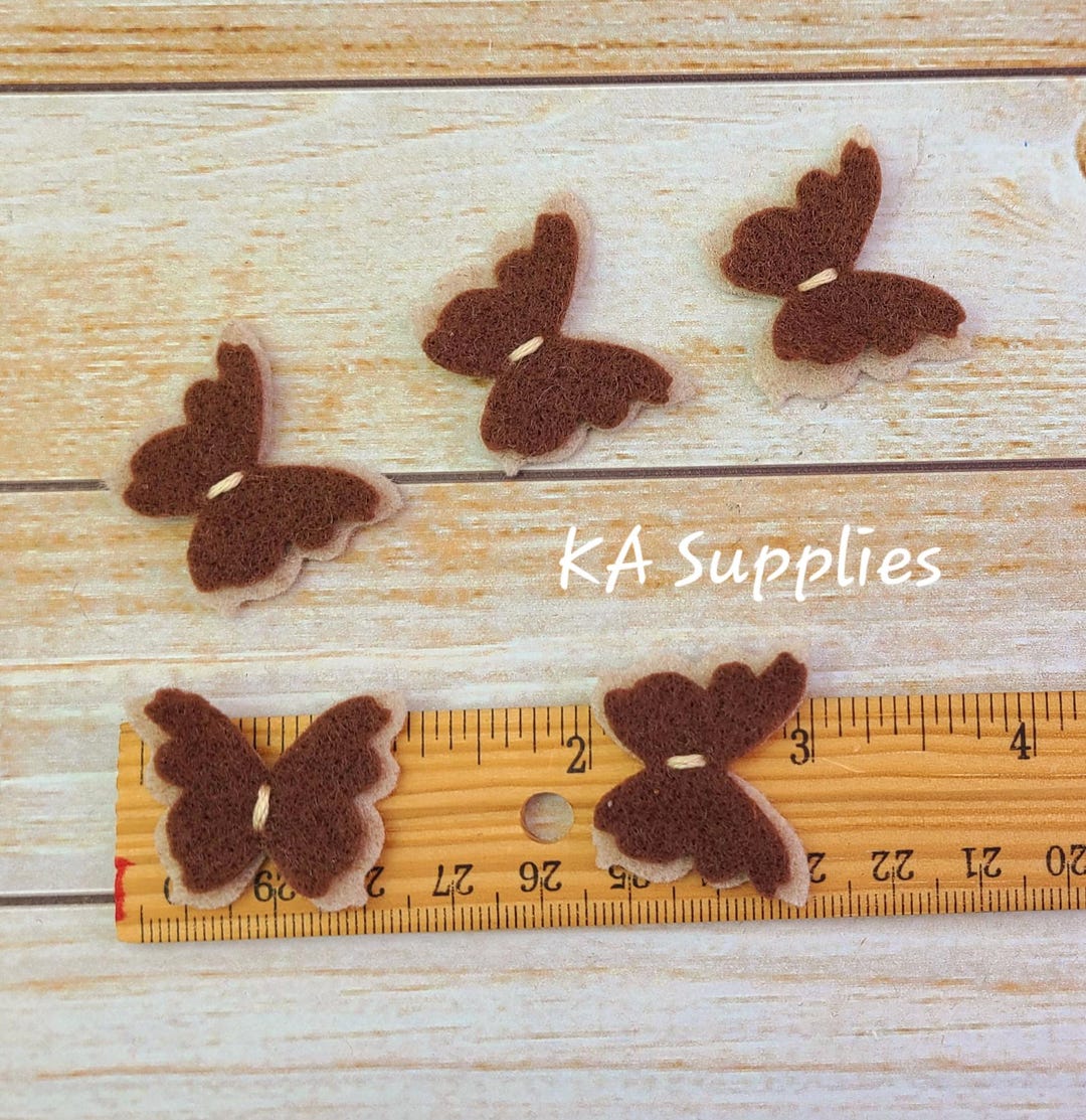 Brown Felt Butterflies: DIY Craft Embellishments (10 Pieces) - Etsy