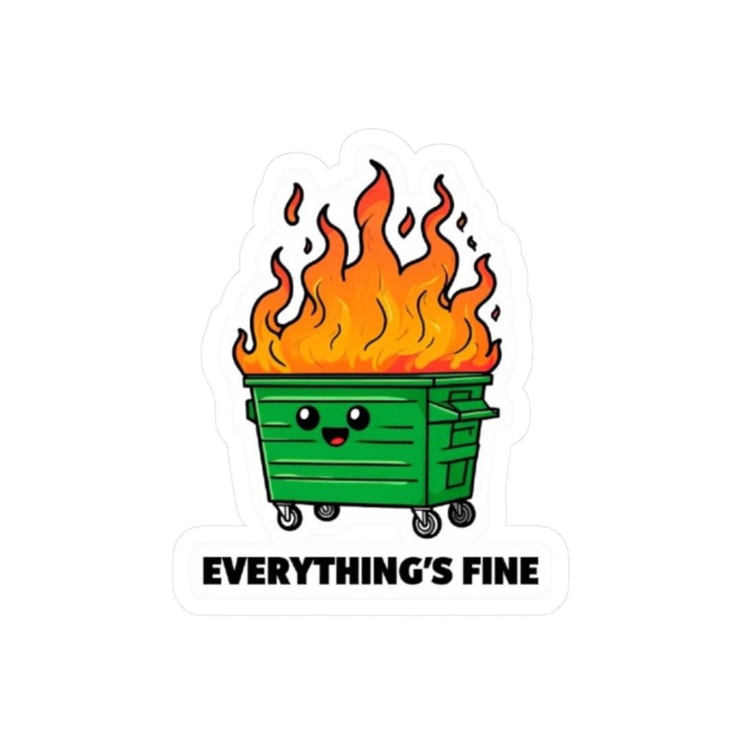 Dumpster Fire Kiss-cut Stickers, End of the World Pun Sticker Pack ...