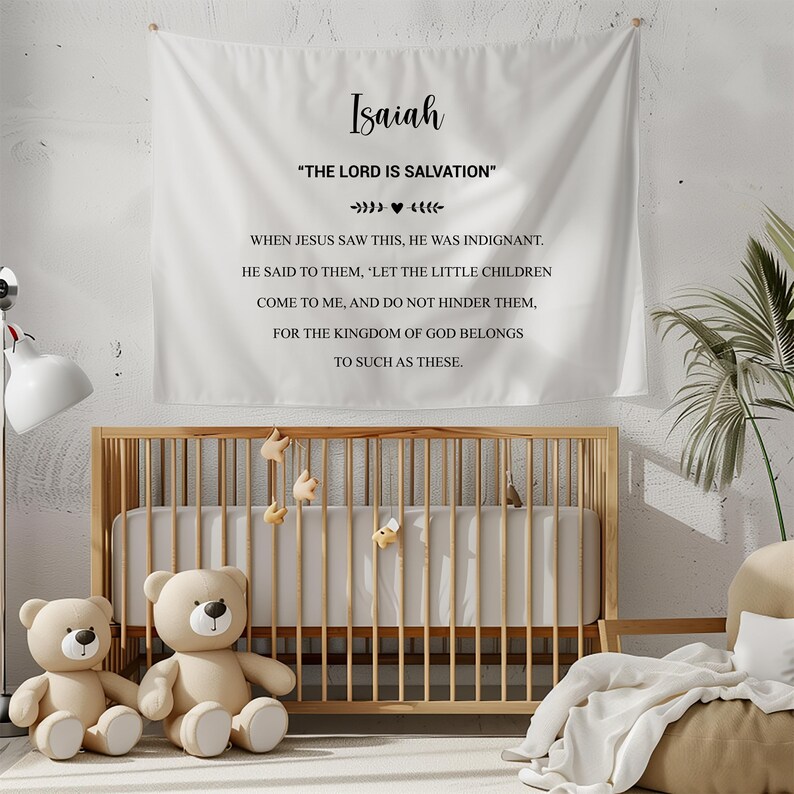 Christian Nursery Tapestry, Nursery Tapestry, Bible Verse Baby Room ...