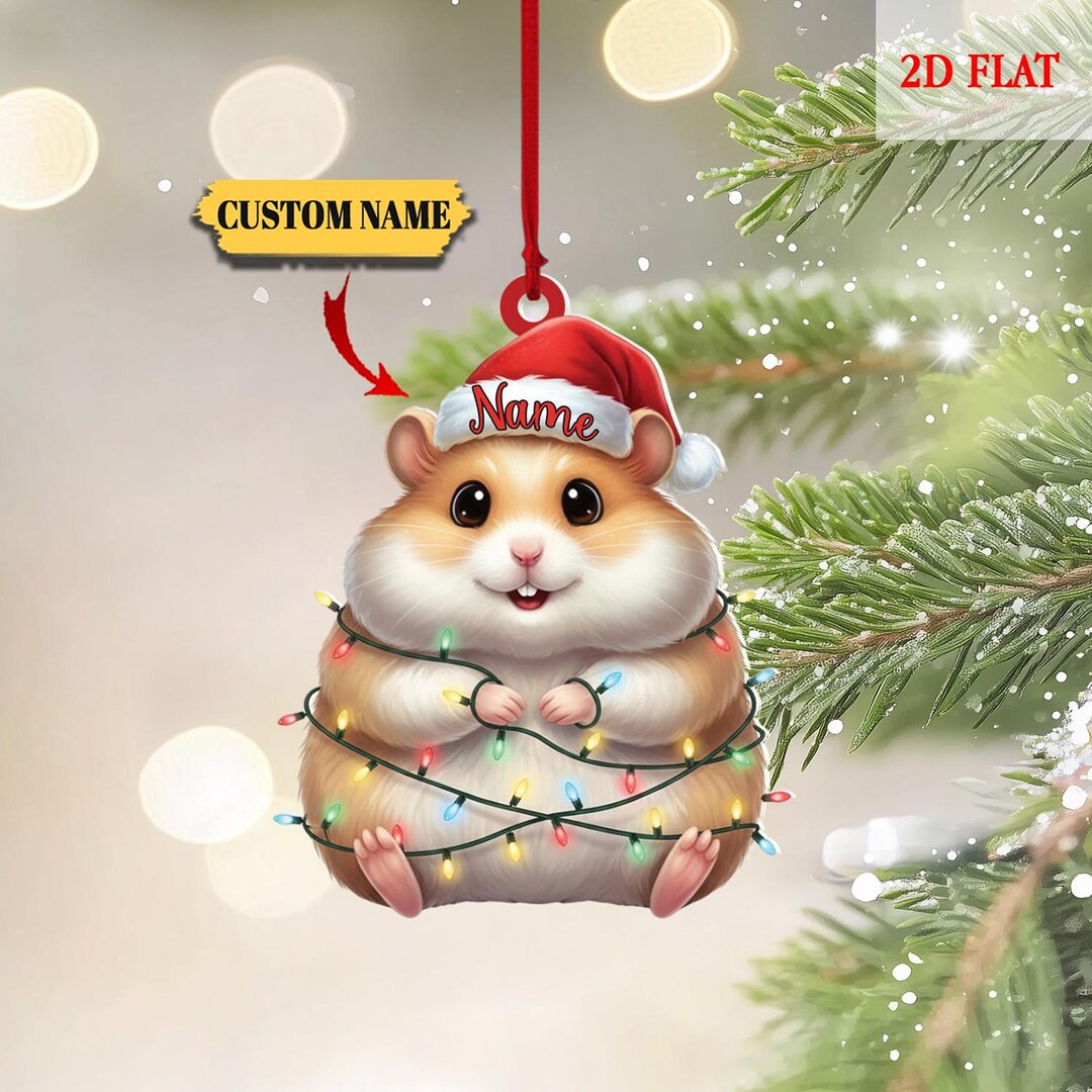 Personalized Hamster Christmas Ornament, Custom Name Pet Ornament ...