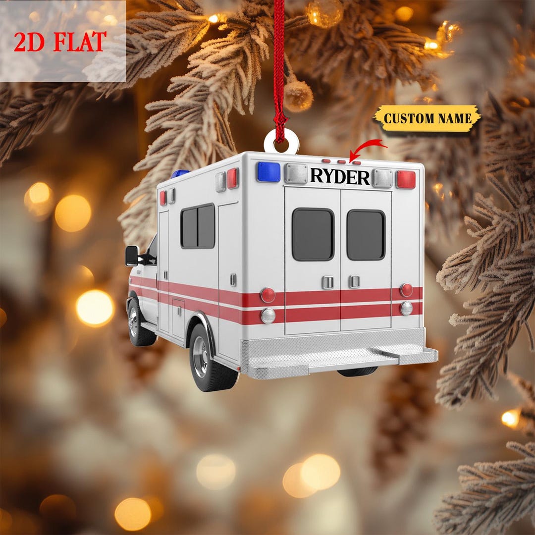 Personalized Ambulance Ornament, Custom Name EMS Christmas Gift, EMT ...