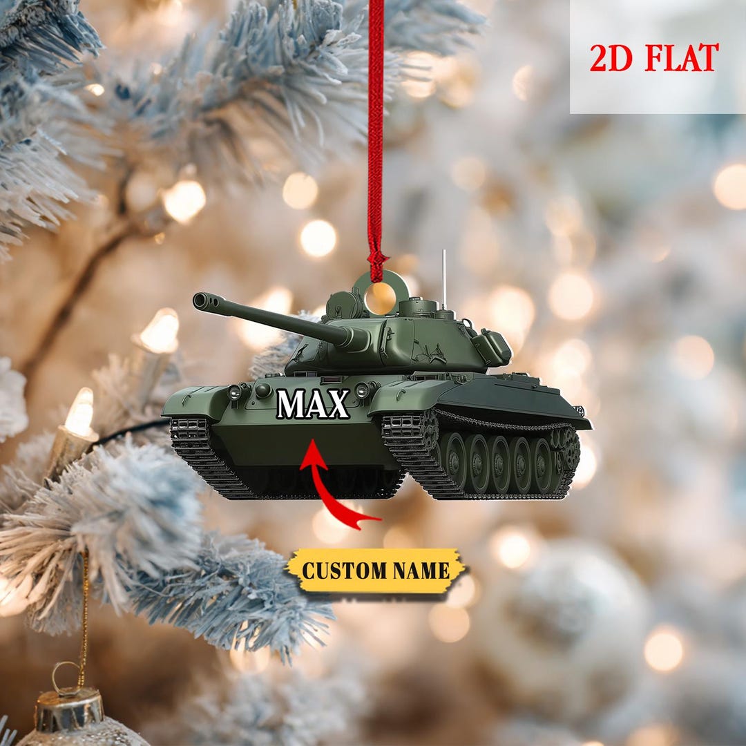 Personalized Tank Ornament, Custom Military Christmas Tree Decoration ...