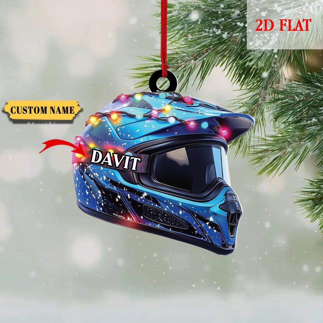 Personalized Motocross Helmet Ornament, Custom Dirt Bike Christmas Tree ...