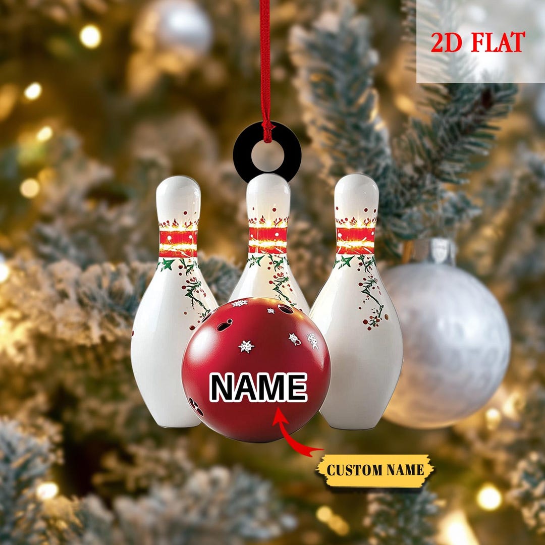 Customized Name Bowling Acrylic Ornaments, Bowling Lover Gift for ...