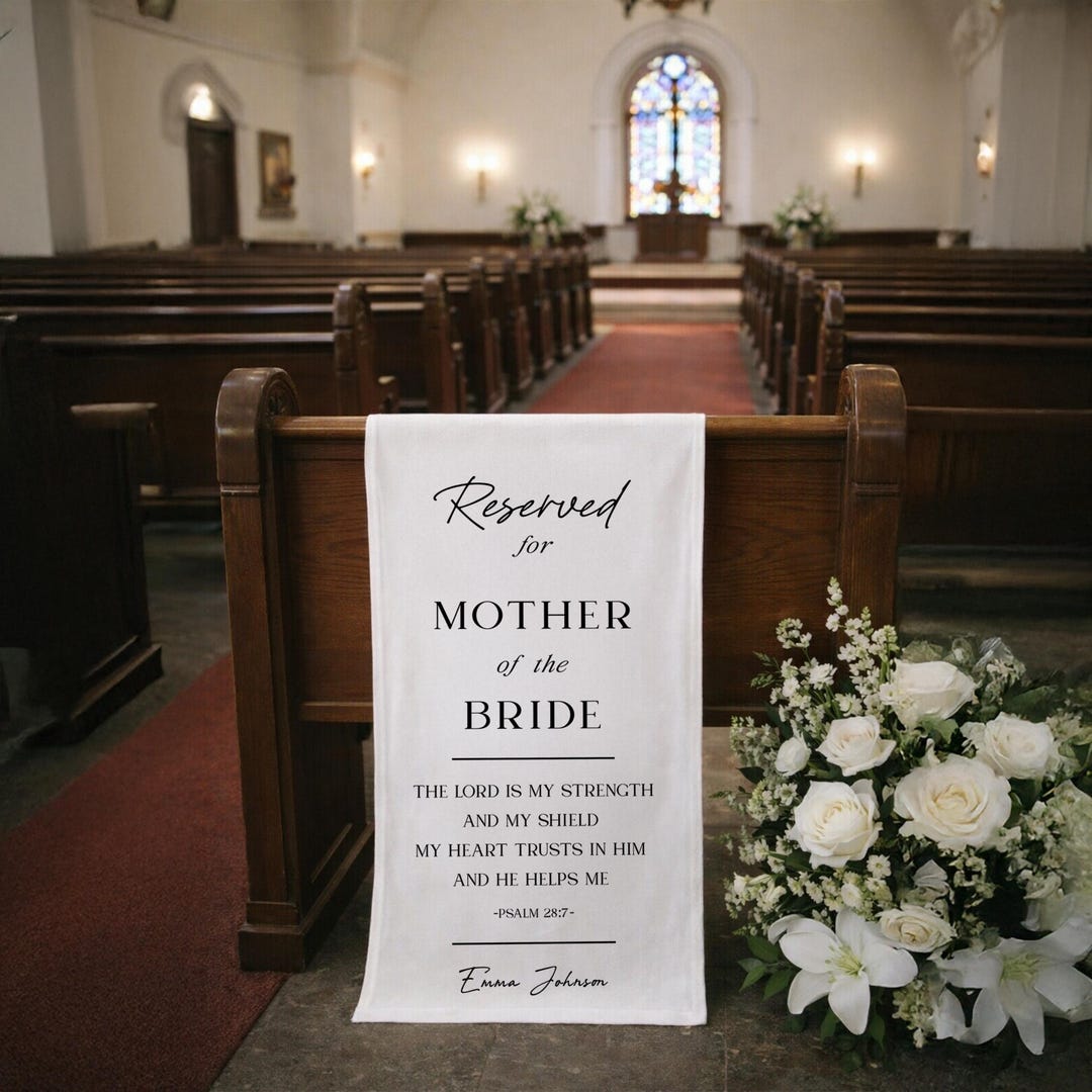 Reserved for Mother of the Bride Chair Banner, Christian Wedding Chair ...