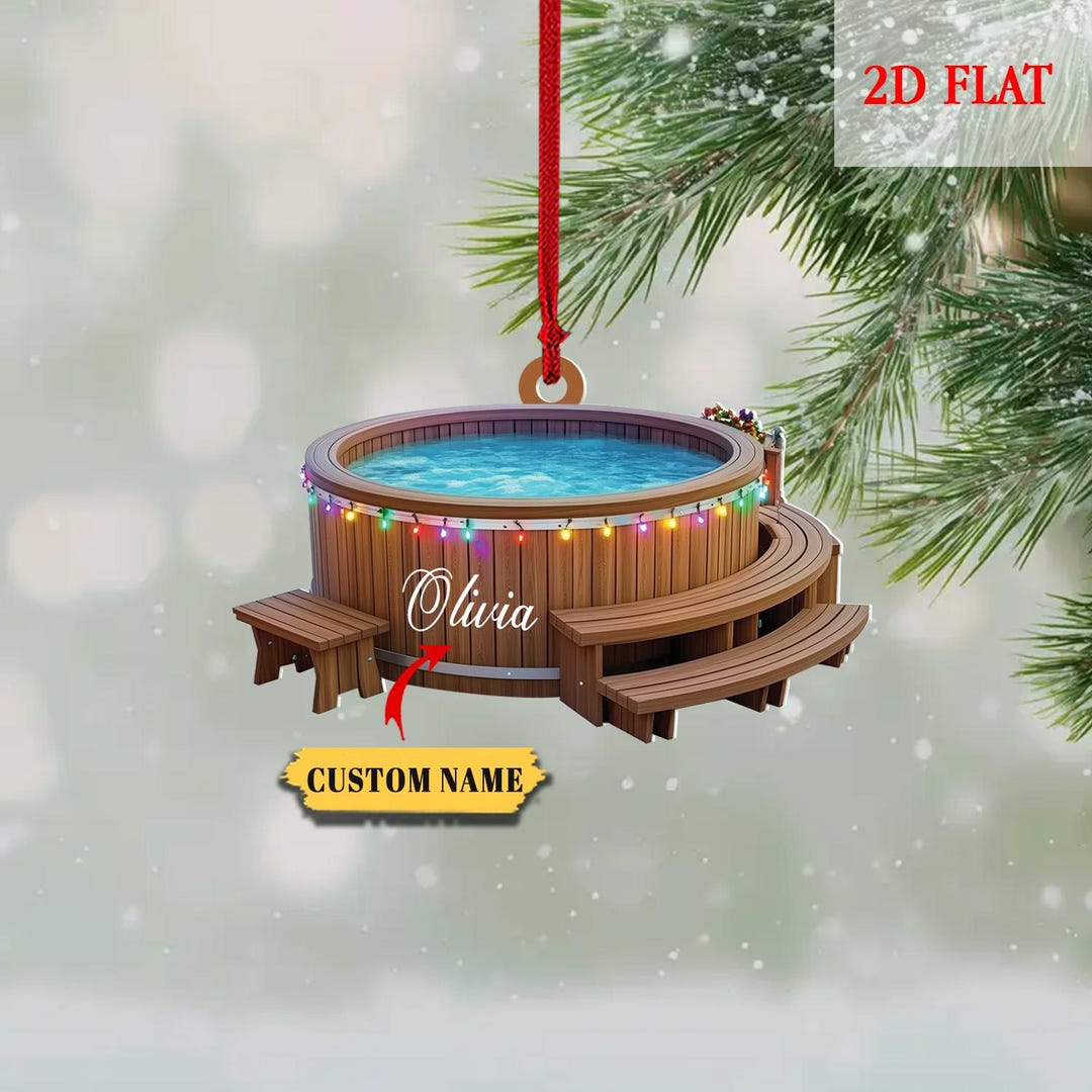 Personalized Hot Tub Ornament, Custom Name Spa Christmas Ornament ...