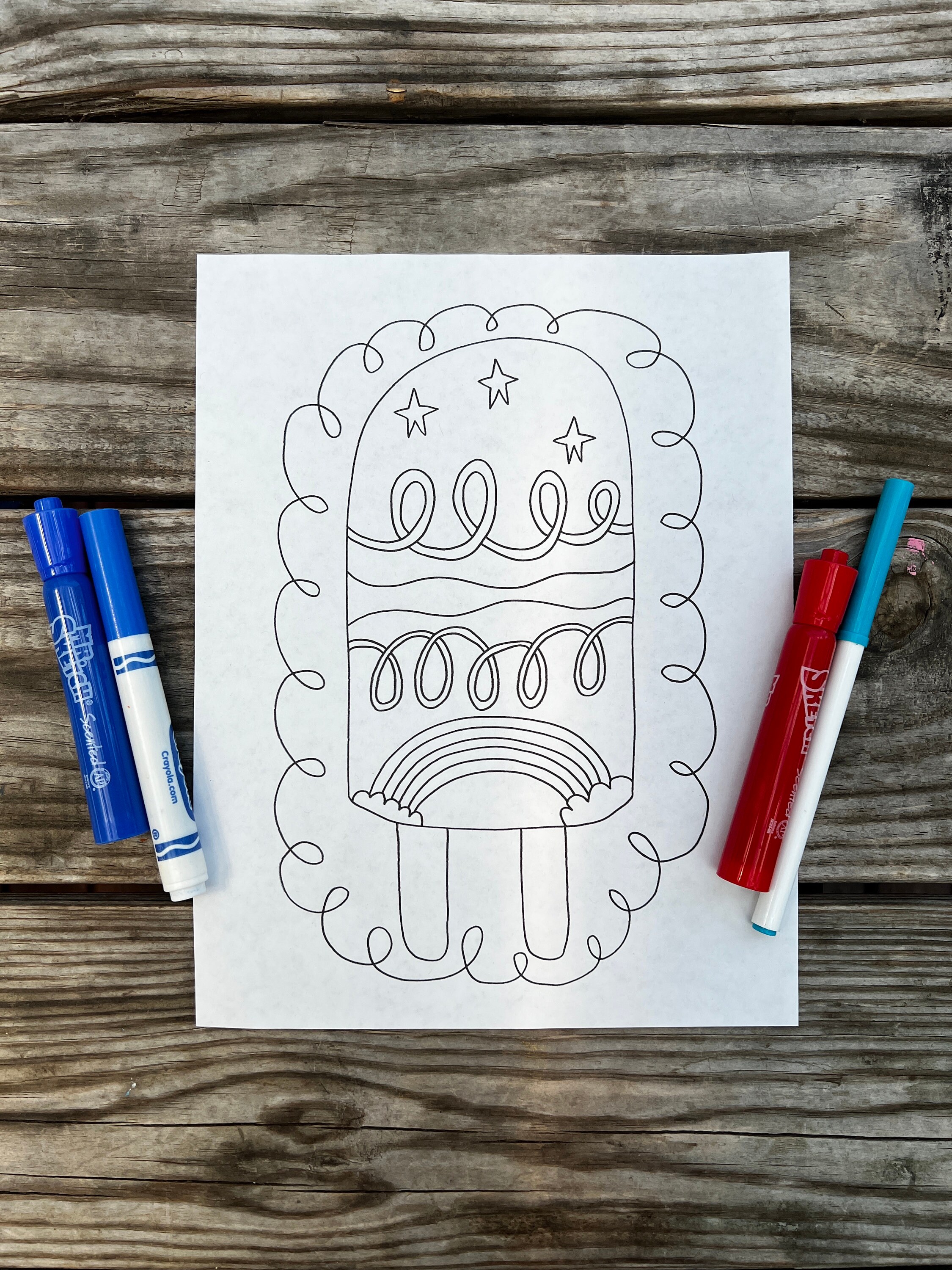 Sweet Popsicle Coloring Pages for Kids | Instant Printable for Summer ...