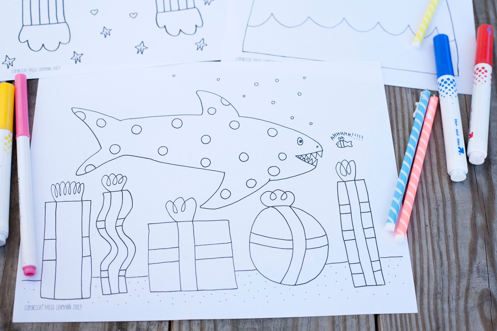 Happy Birthday Shark Kids Coloring Pages! Coloring Sheets for Kids and ...