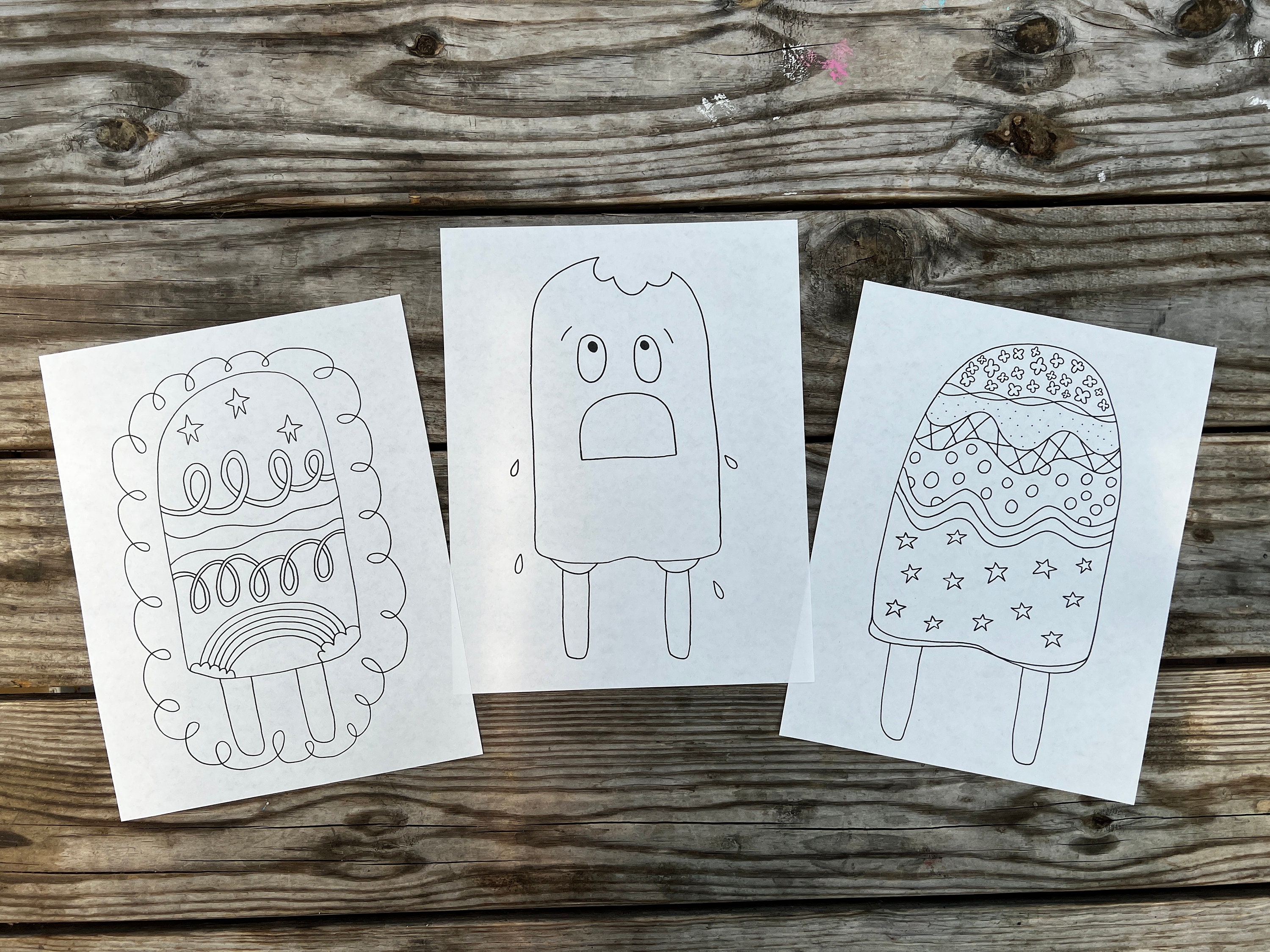 Sweet Popsicle Coloring Pages for Kids | Instant Printable for Summer ...