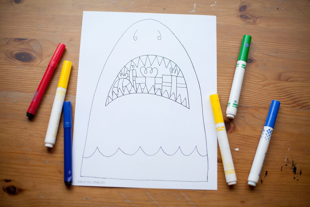 Happy Birthday Shark Kids Coloring Pages! Coloring Sheets for Kids and ...