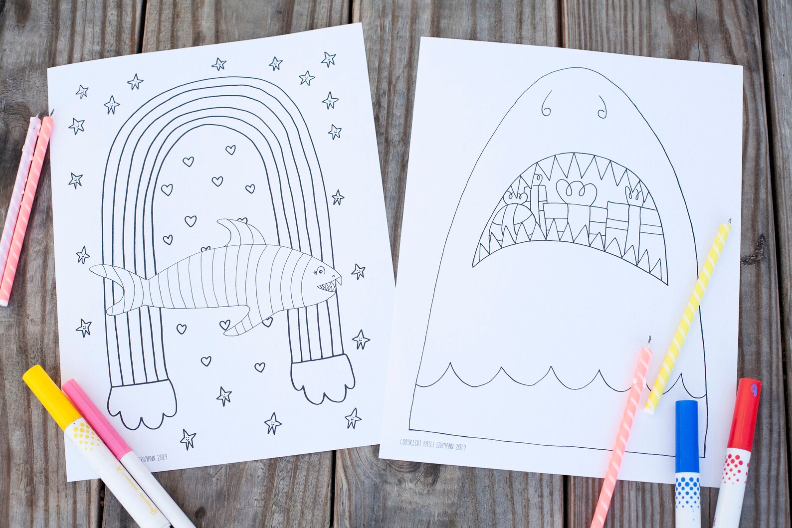 Happy Birthday Shark Kids Coloring Pages! Coloring Sheets for Kids and ...