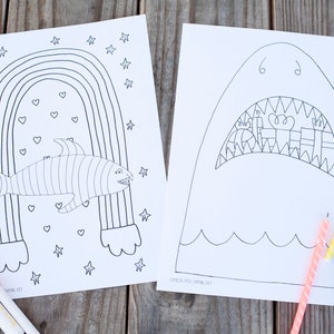 Happy Birthday Shark Kids Coloring Pages! Coloring Sheets for Kids and ...