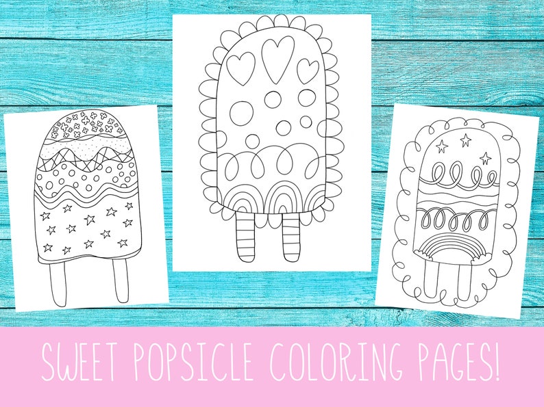 Sweet Popsicle Coloring Pages for Kids | Instant Printable for Summer ...