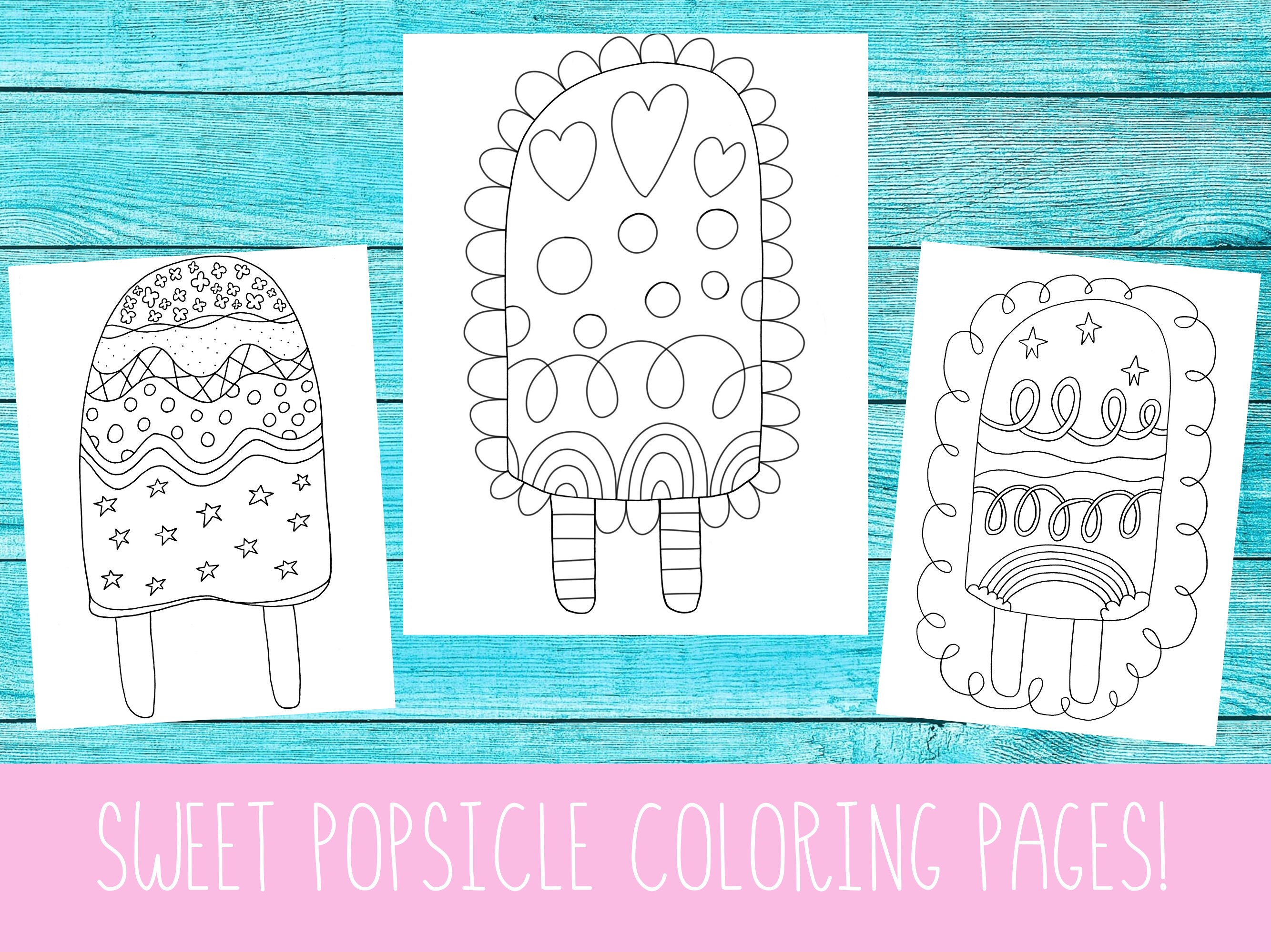 Sweet Popsicle Coloring Pages for Kids | Instant Printable for Summer ...