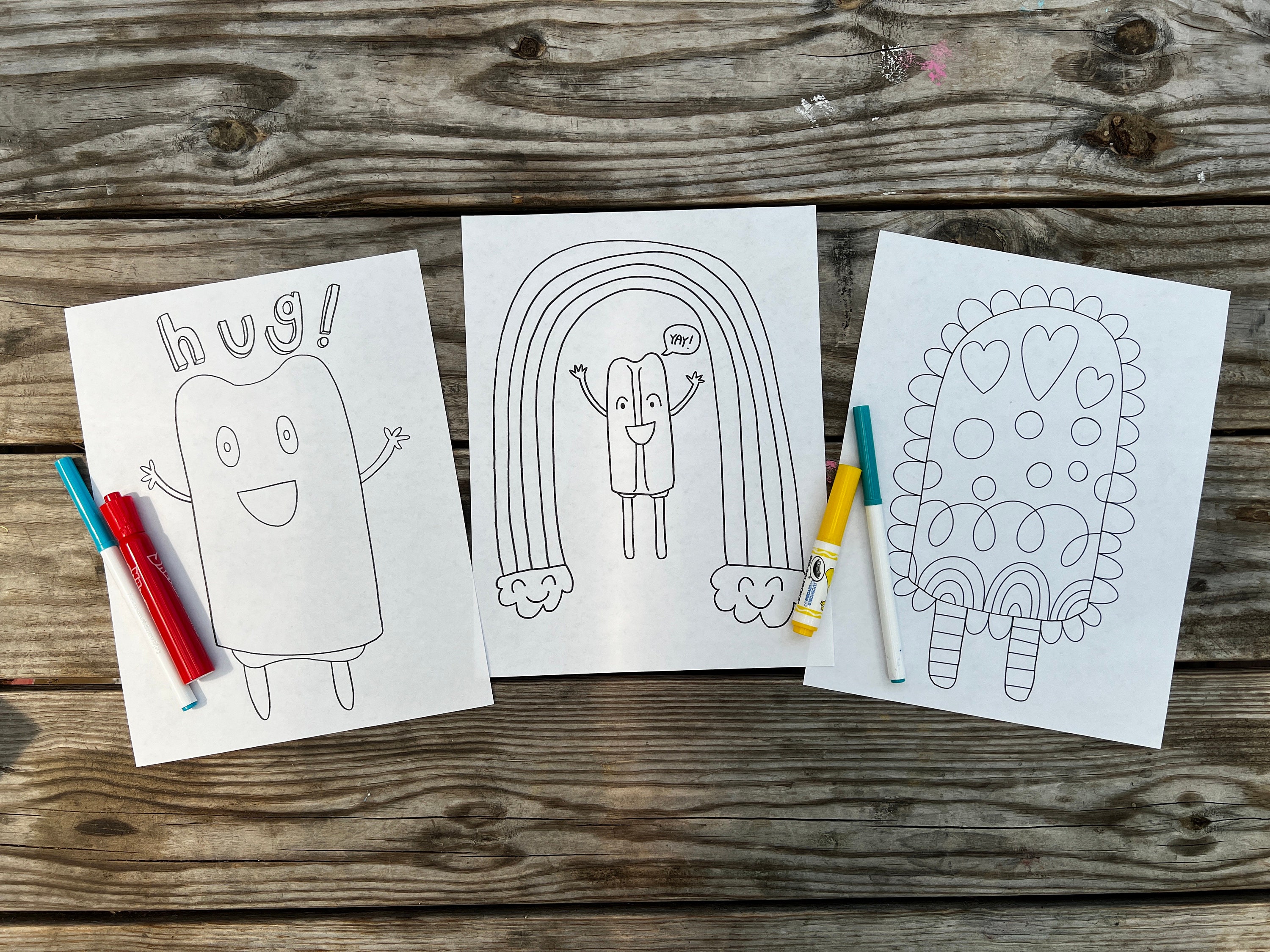 Sweet Popsicle Coloring Pages for Kids | Instant Printable for Summer ...