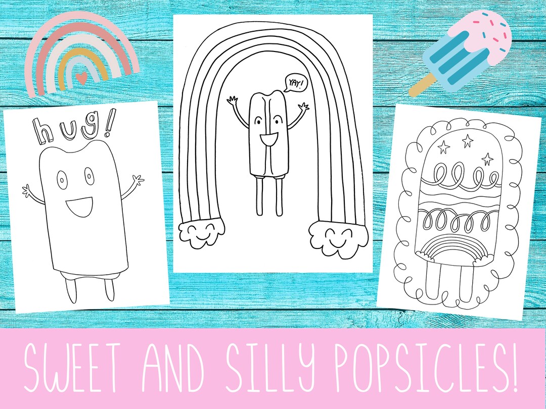 Sweet Popsicle Coloring Pages for Kids | Instant Printable for Summer ...