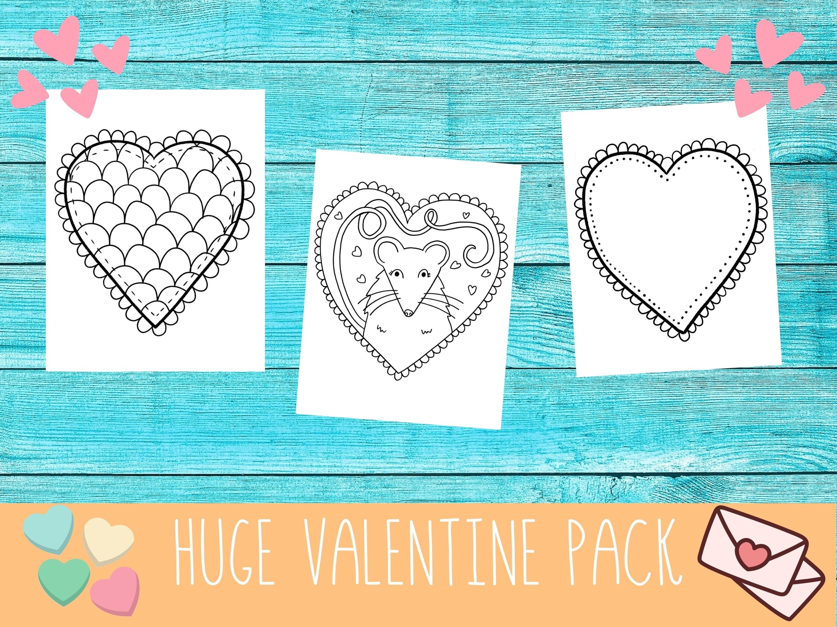 HUGE Valentine's Day Coloring Set Coloring Pages for Your - Etsy