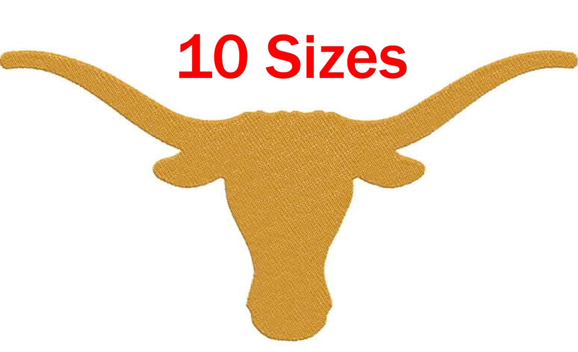 Longhorn Embroidery Design: Multiple Machine Formats (digital Download ...