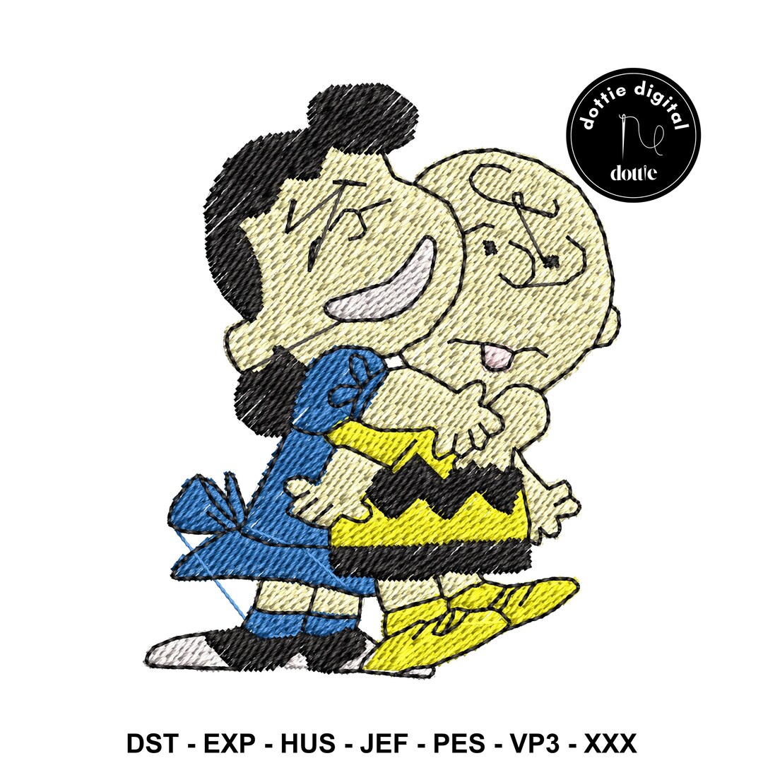 Lucy Hugging Charlie Brown Embroidery Design, Digital Download, Peanuts ...