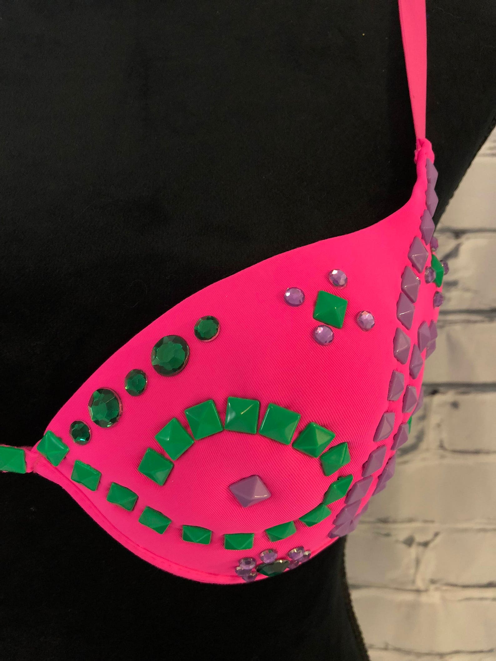 Pink Neon Rave Bra Perfect for Any Rave Outfit Edm Bra | Etsy