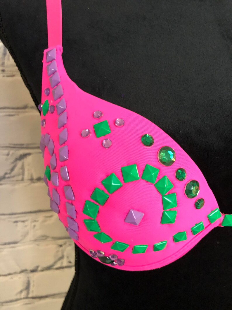 Pink Neon Rave Bra Perfect for Any Rave Outfit Edm Bra - Etsy
