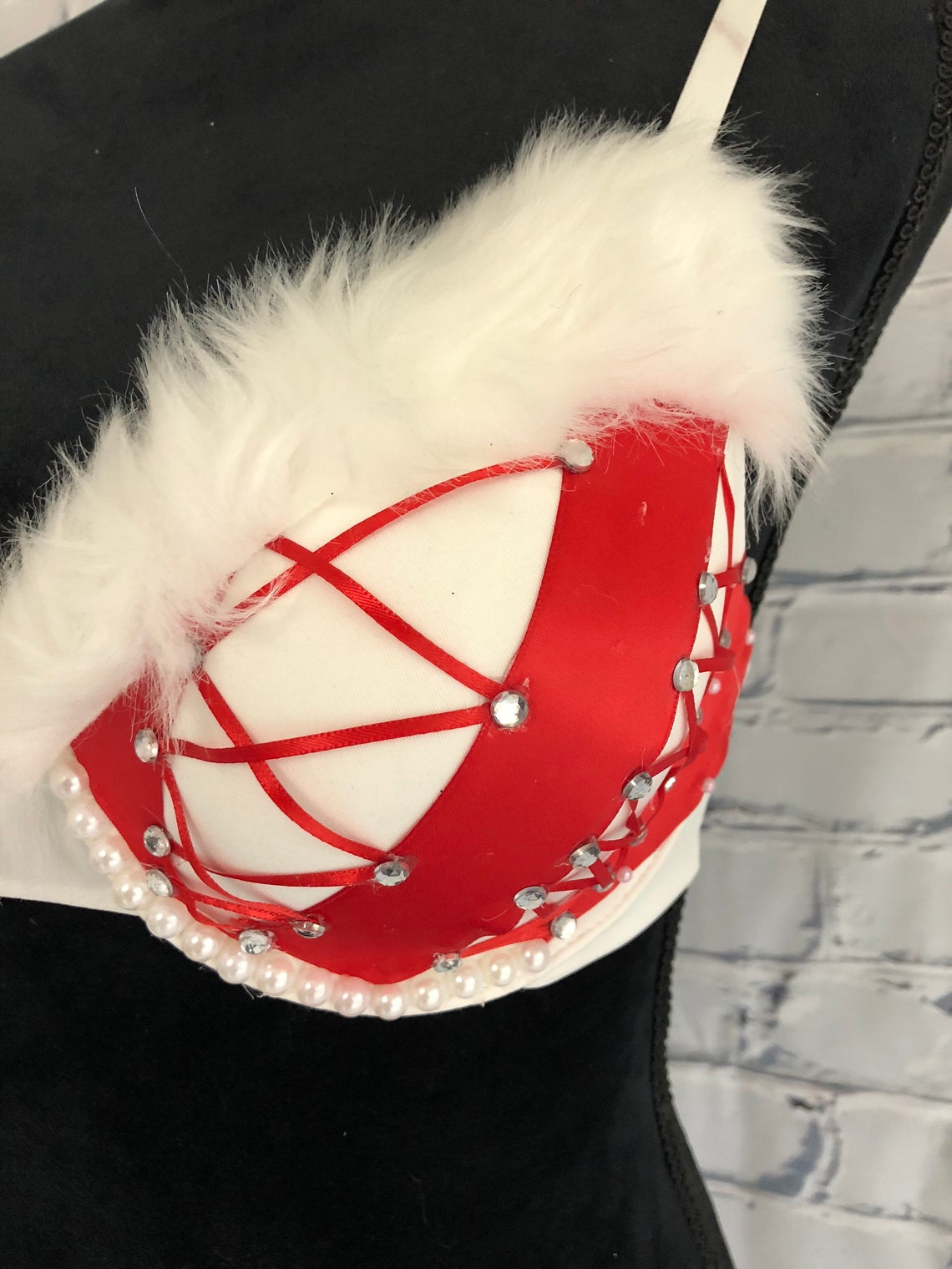 Red & White Sexy Santa Christmas Rave Bra - Etsy