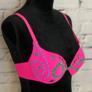 Pink Neon Rave Bra - Perfect for Any Rave Outfit, Edm Bra, Exotic Dance ...