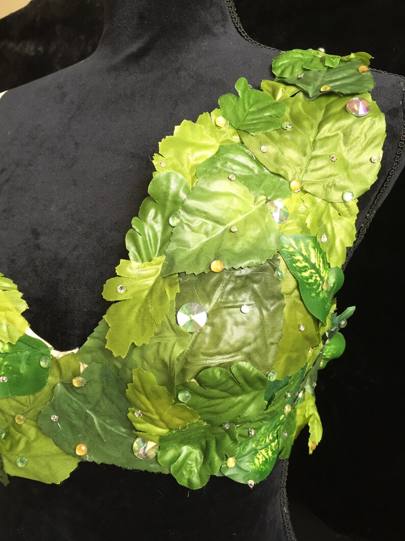 Poison Ivy Inspired Rave Bra – Leaf & Gem EDM Outfit - Etsy