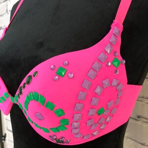 Pink Neon Rave Bra - Perfect for Any Rave Outfit, Edm Bra, Exotic Dance ...