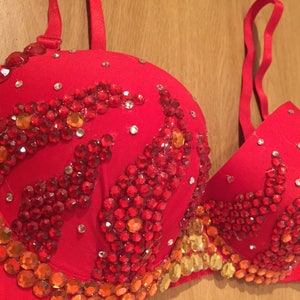 Red Hot Rave Bra Perfect for Any Rave Outfit Edm Bra - Etsy