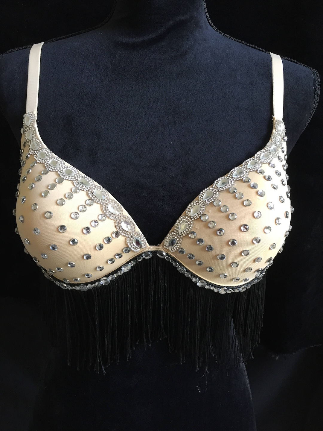 Vintage Rhinestone Fringe Bra, 1920s Flapper Rave Costume - Etsy