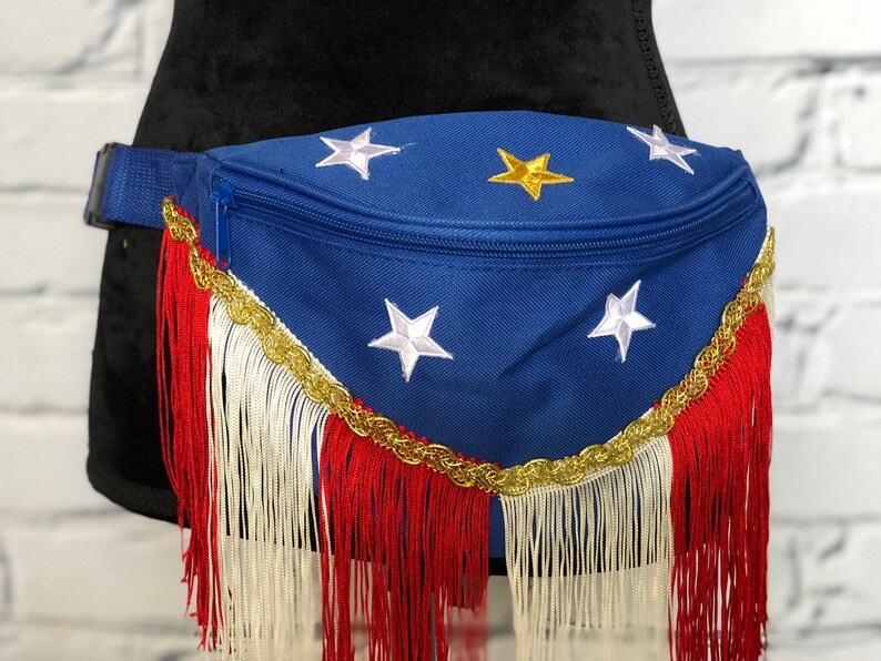 Red White and Blue American Flag Fanny Pack Rave Fanny Pack - Etsy