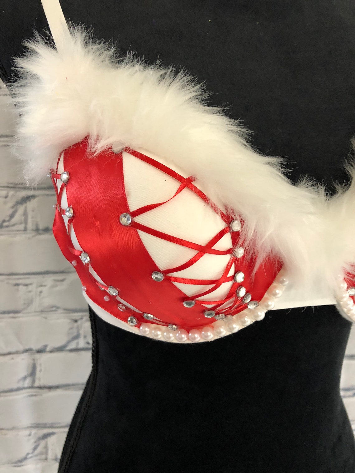 Red & White Sexy Santa Christmas Rave Bra - Etsy