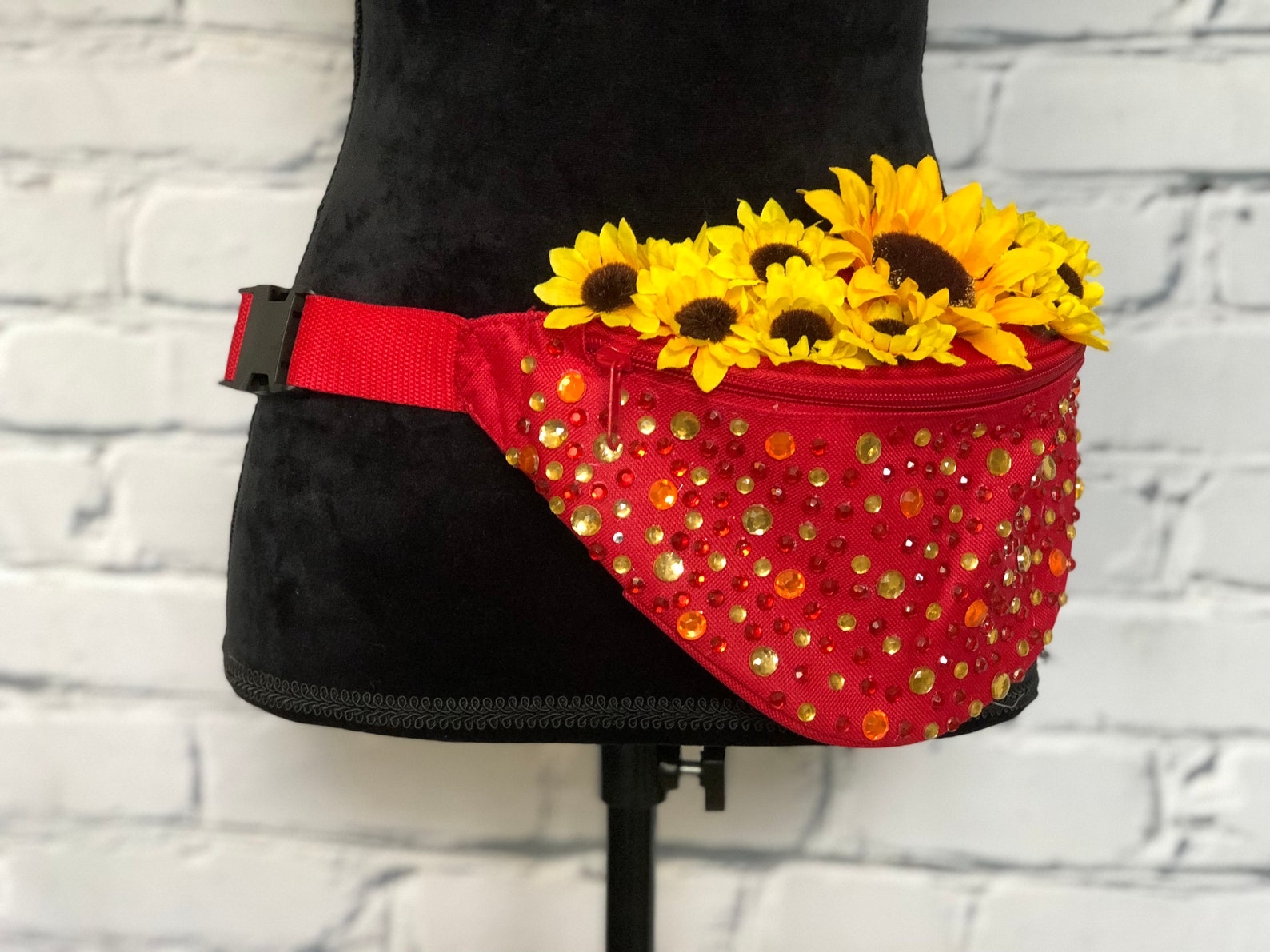 Sunflower Glamour Fanny Pack Rave Fanny Pack Festival Fanny - Etsy