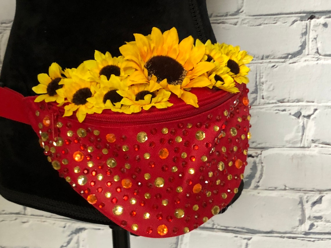 Sunflower Glamour Fanny Pack Rave Fanny Pack Festival Fanny - Etsy