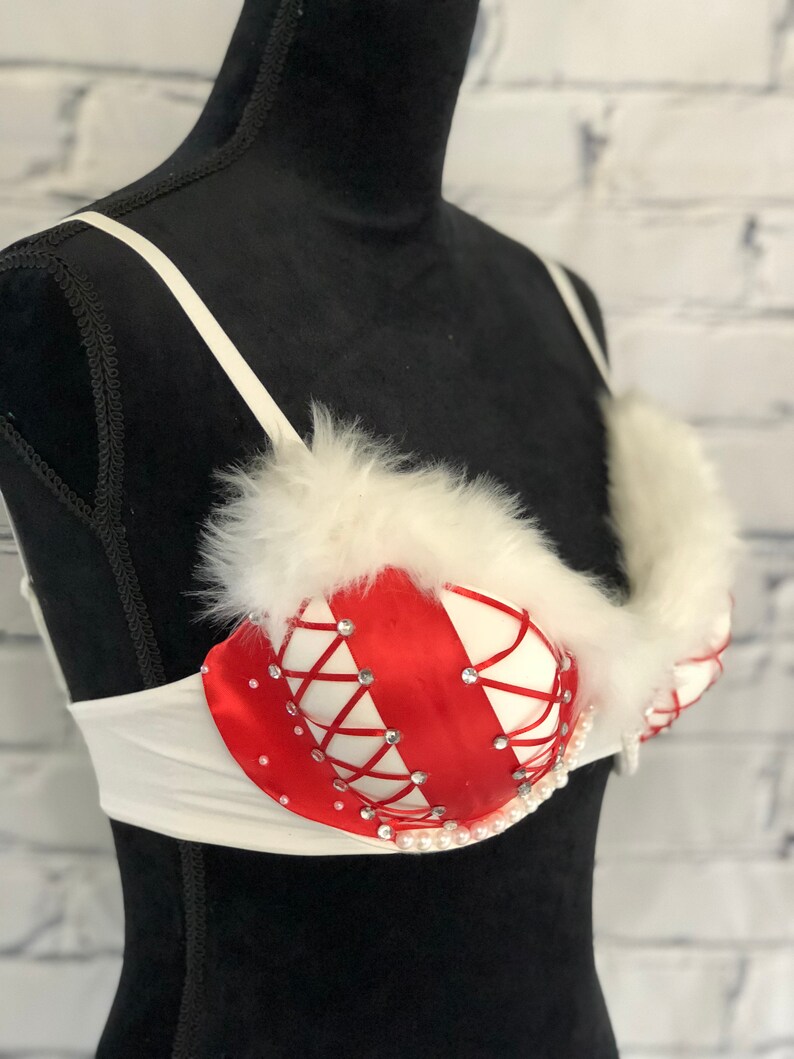 Red & White Sexy Santa Christmas Rave Bra - Etsy
