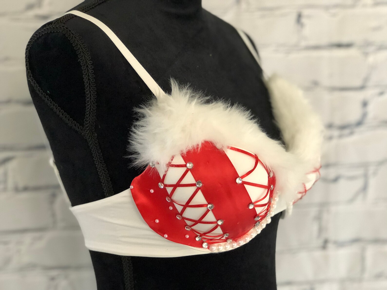Red & White Sexy Santa Christmas Rave Bra - Etsy