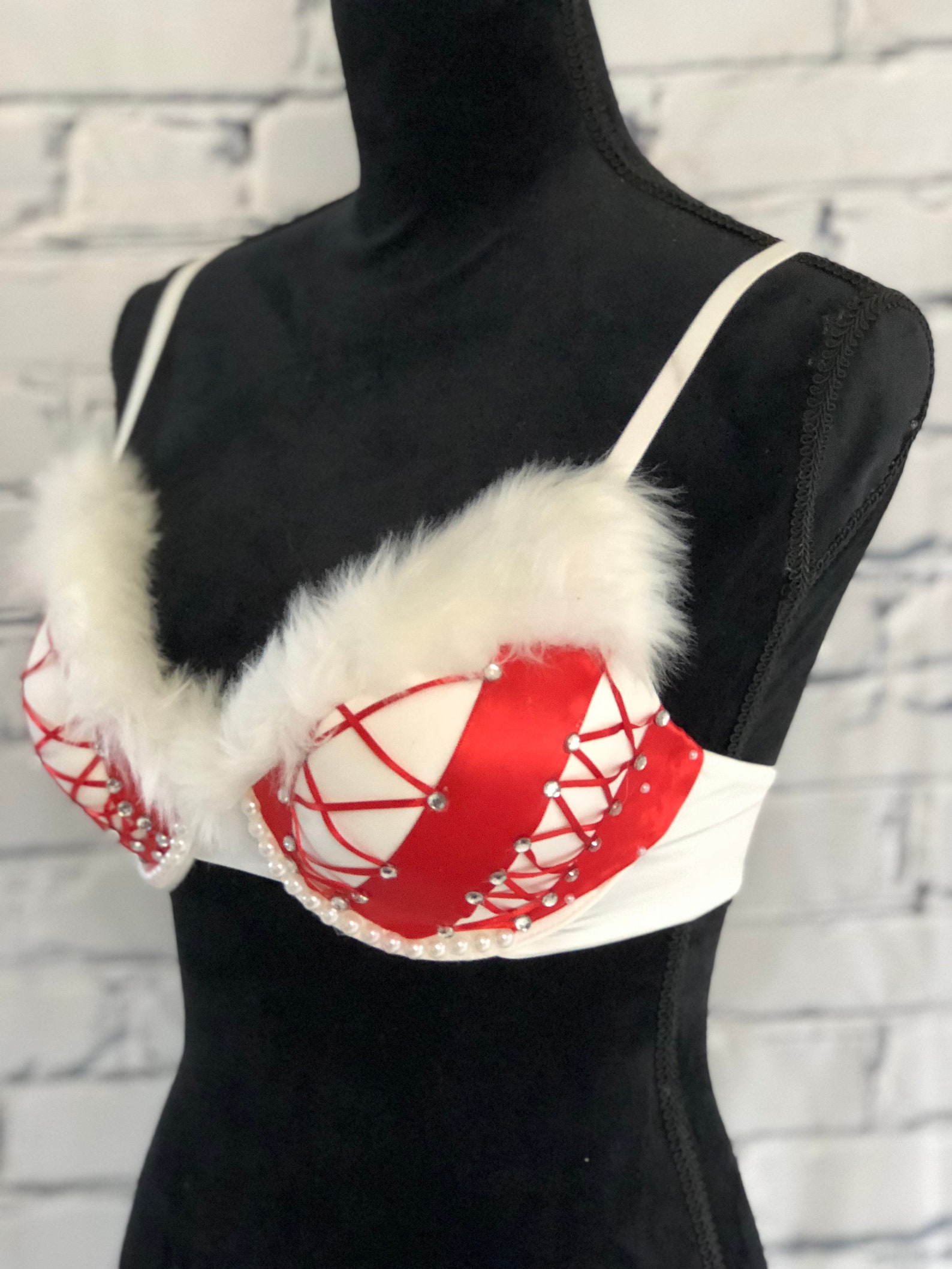 Red & White Sexy Santa Christmas Rave Bra - Etsy