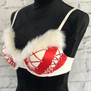 Red & White Sexy Santa Christmas Rave Bra - Etsy