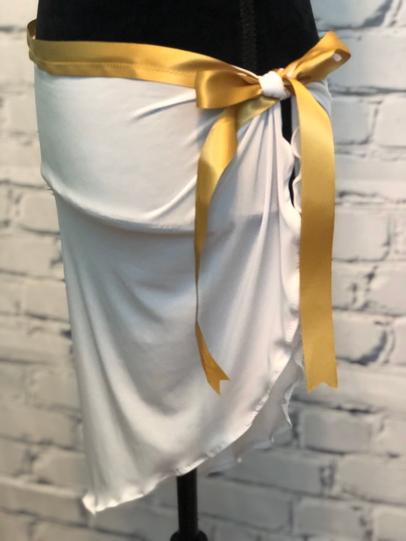 White and Gold Greek Goddess Wrap Skirt Perfect for Any Rave - Etsy