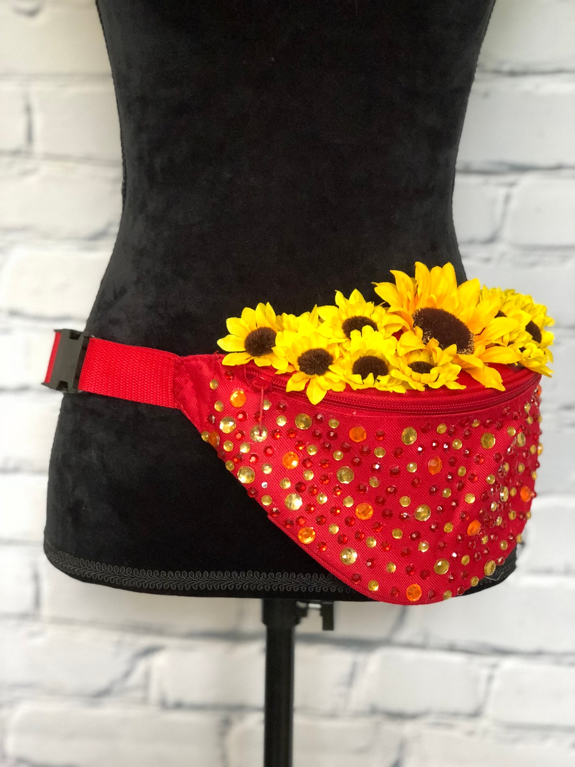Sunflower Glamour Fanny Pack Rave Fanny Pack Festival Fanny - Etsy