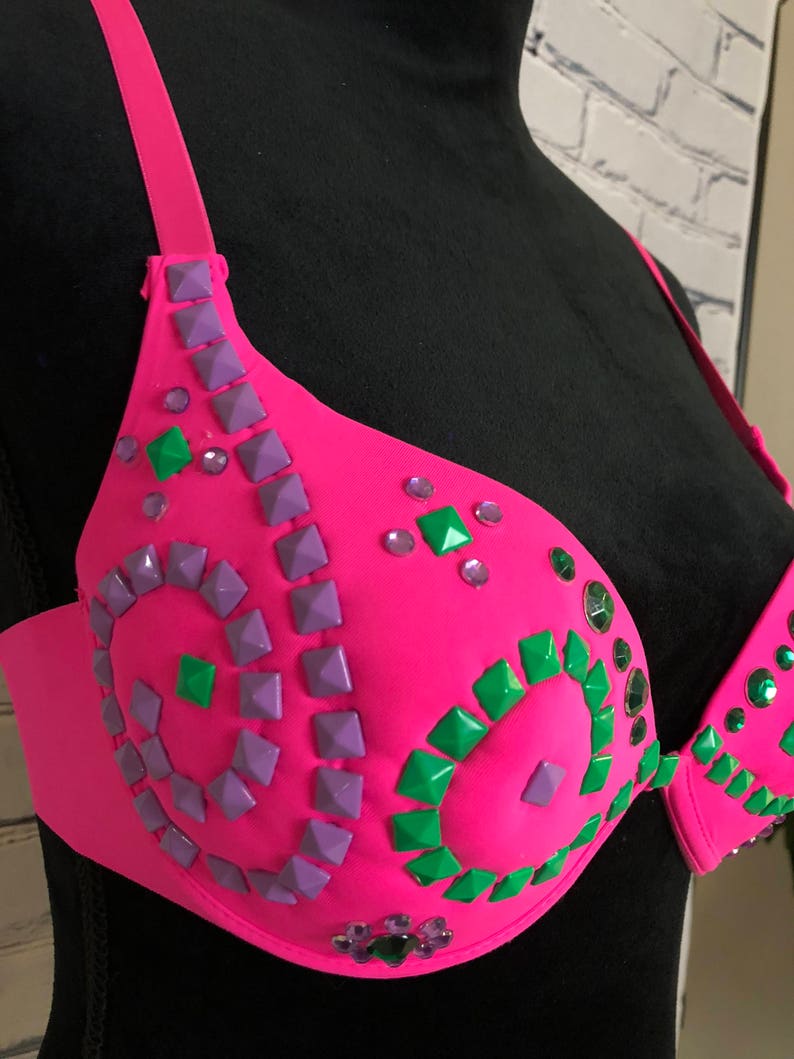 Pink Neon Rave Bra Perfect for Any Rave Outfit Edm Bra - Etsy