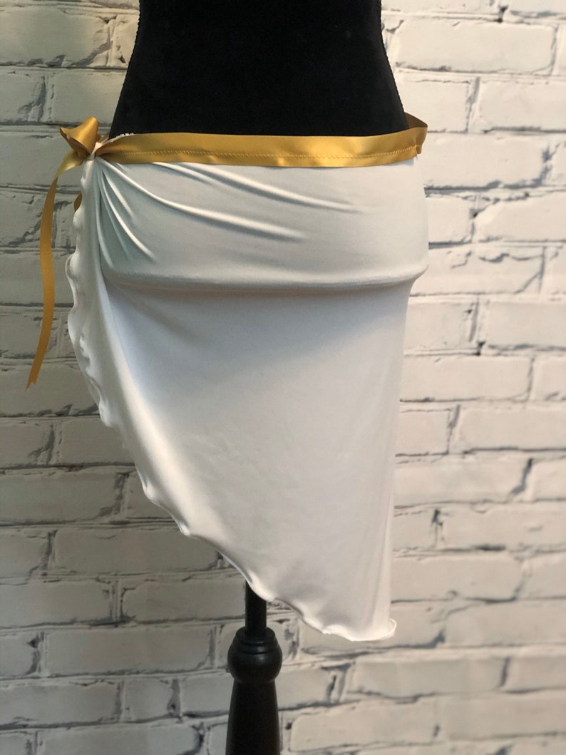 White and Gold Greek Goddess Wrap Skirt Perfect for Any Rave - Etsy